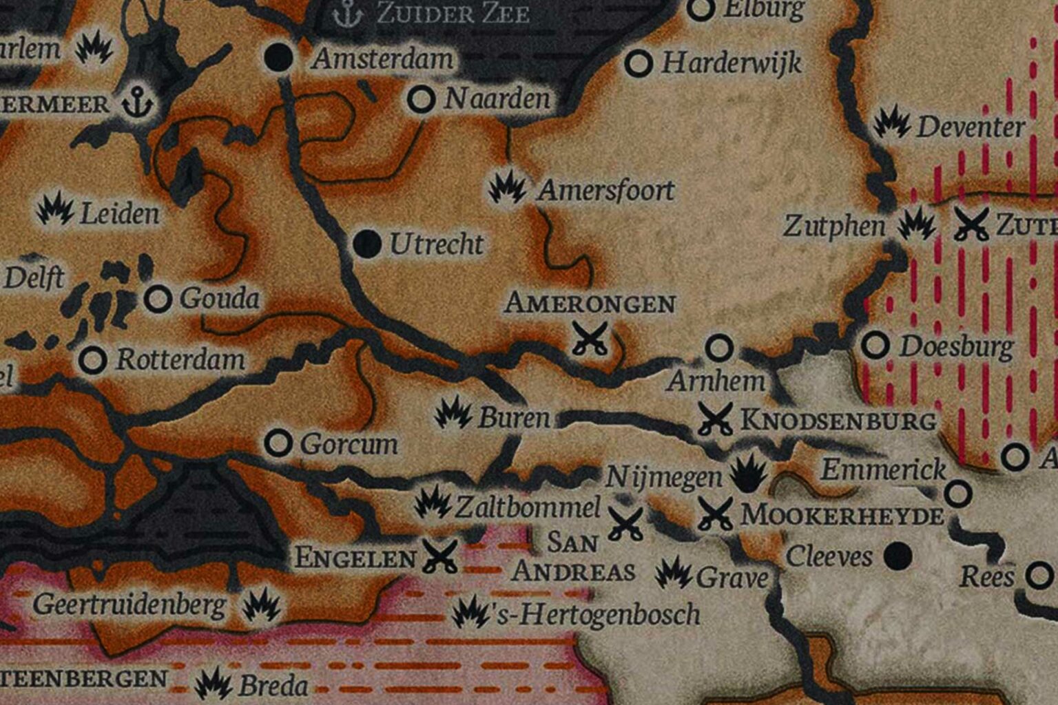Map of the Cities & Battles of the Dutch Revolt - Rebels or Beggars ...